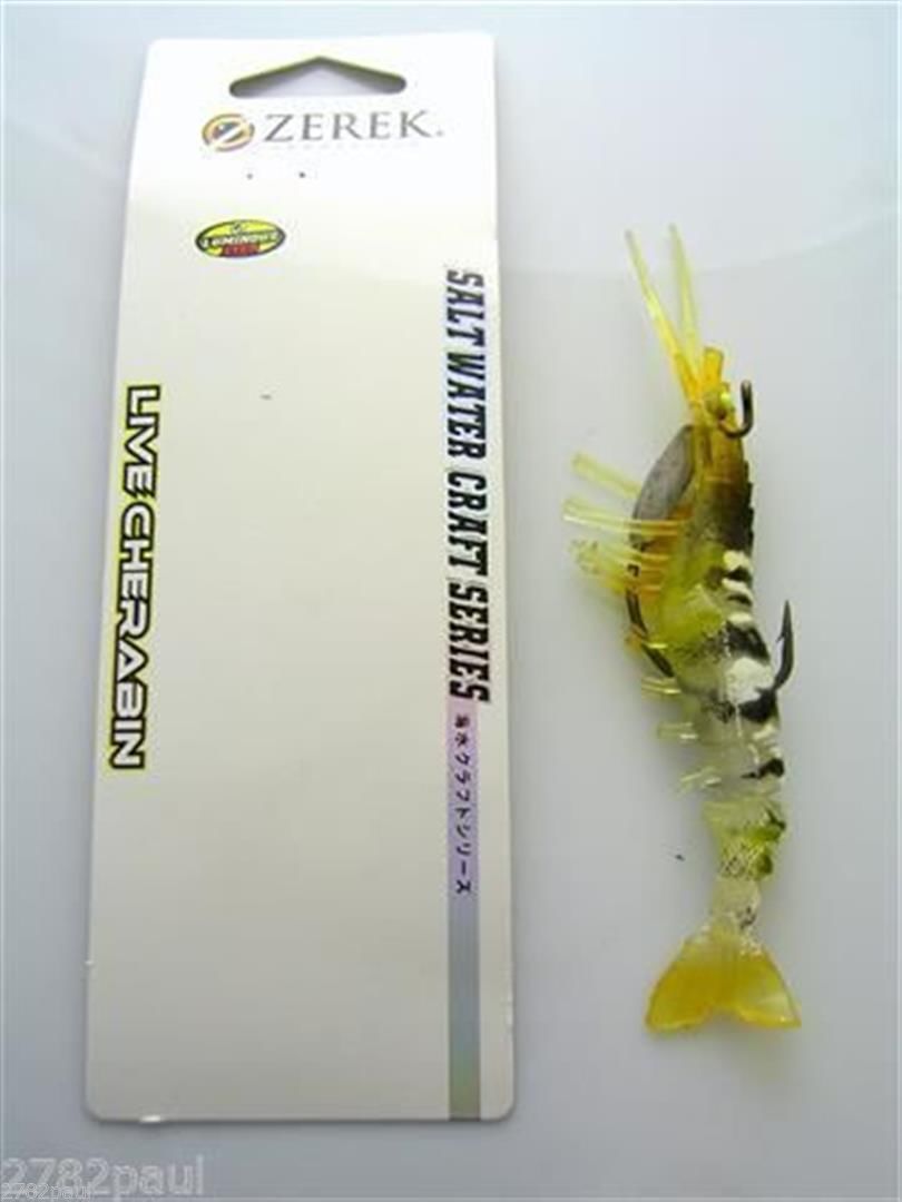145mm Zerek Live Cherabin Pre Rigged Lumo Eyes Fishing Lure with Bonus ...