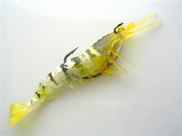 145mm Zerek Live Cherabin Pre Rigged Lumo Eyes Fishing Lure with Bonus ...