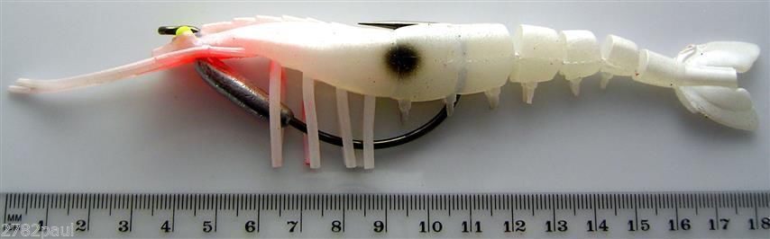 145mm Zerek Live Cherabin Pre Rigged Lumo Eyes Fishing Lure with Bonus ...