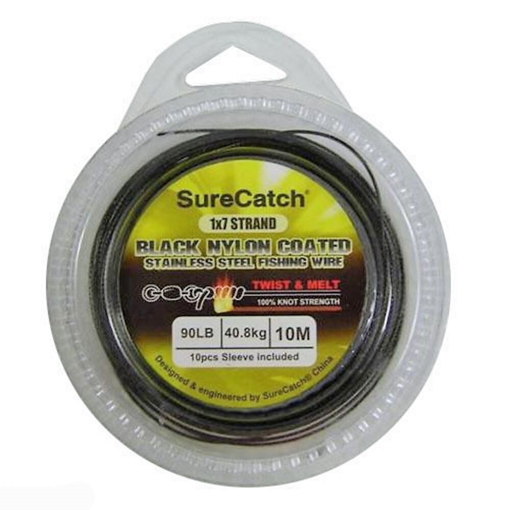 Twist & Melt Stainless Steel Black Nylon Coated Fishing Wire X 10m ...