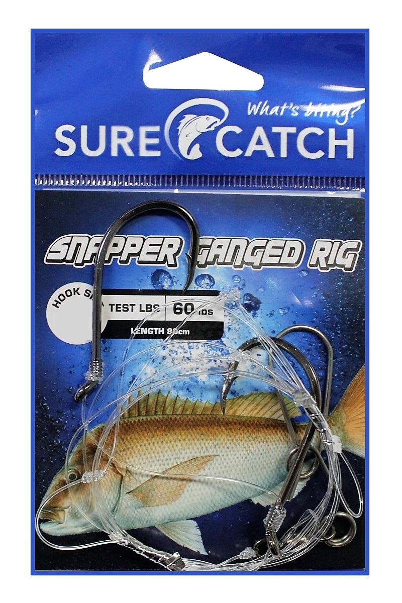 Surecatch Pre-Tied Snapper Rig - Ganged Hook Rig with Chemically ...