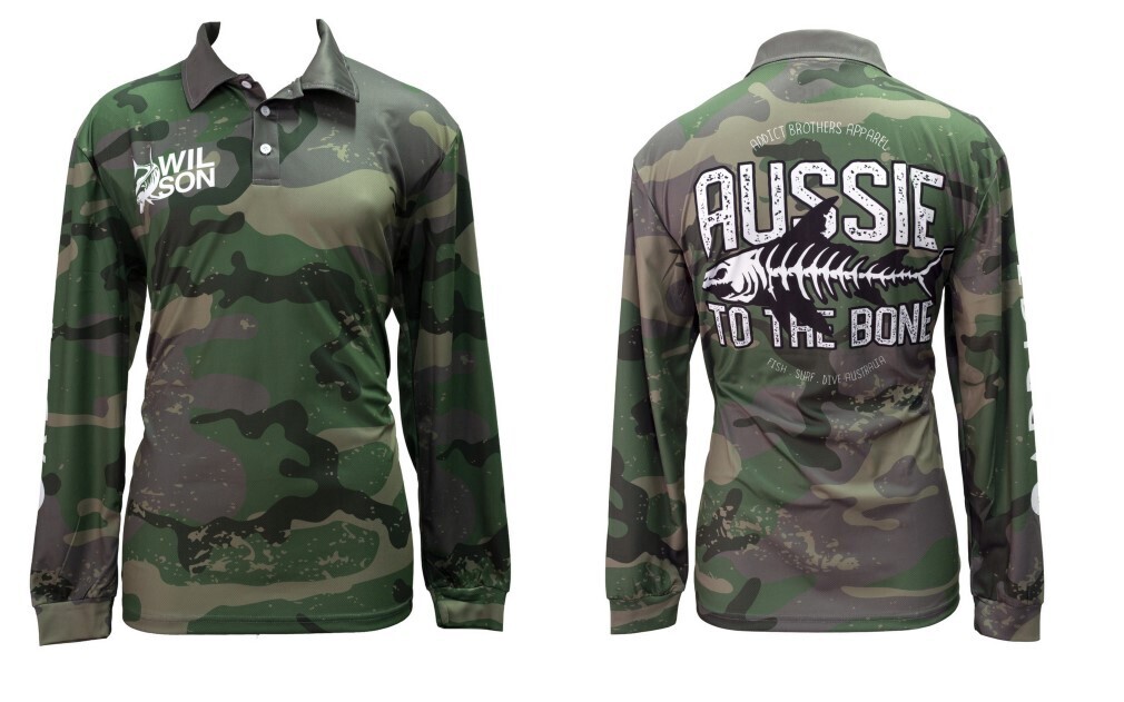 Small Wilson Venom Addict Brothers Camo Tournament Long Sleeve Fishing Shirt UPF50