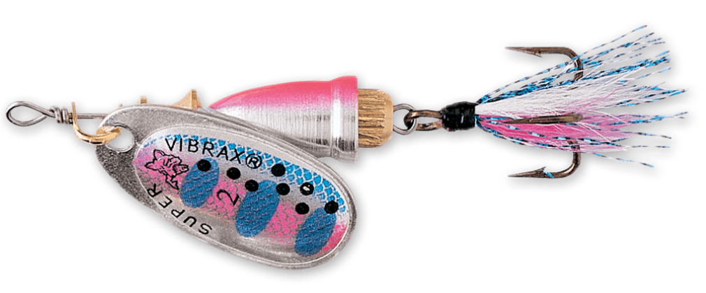 Size 2 Blue Fox Vibrax Foxtail 6gm Spinner Lure - Rainbow Trout