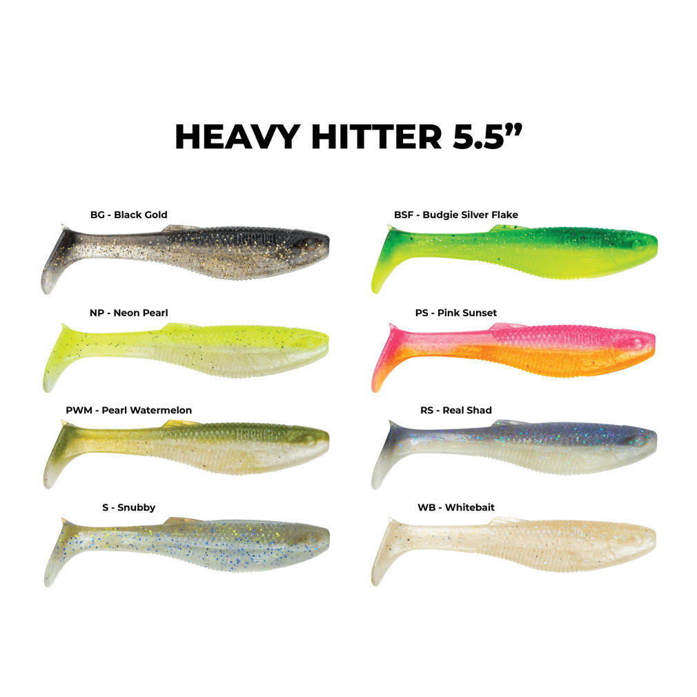 3 Pack of 5.5 Inch Rapala Crush City Heavy Hitter Soft Plastic Paddle ...