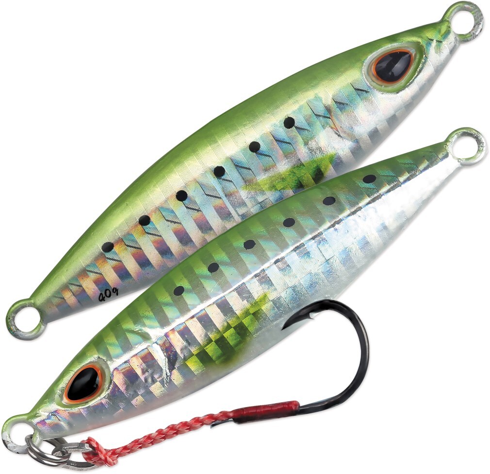 40gm Storm Gomoku Koika Jig - Slow Pitch Jig Fishing Lure - Green Sardine