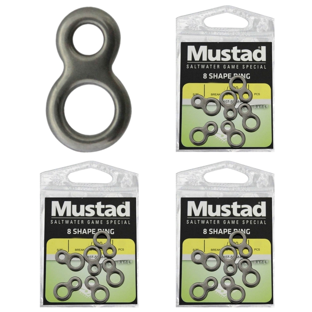 3 x Packets of Mustad Stainless Steel 8-Shaped Rings-Figure of Eight ...