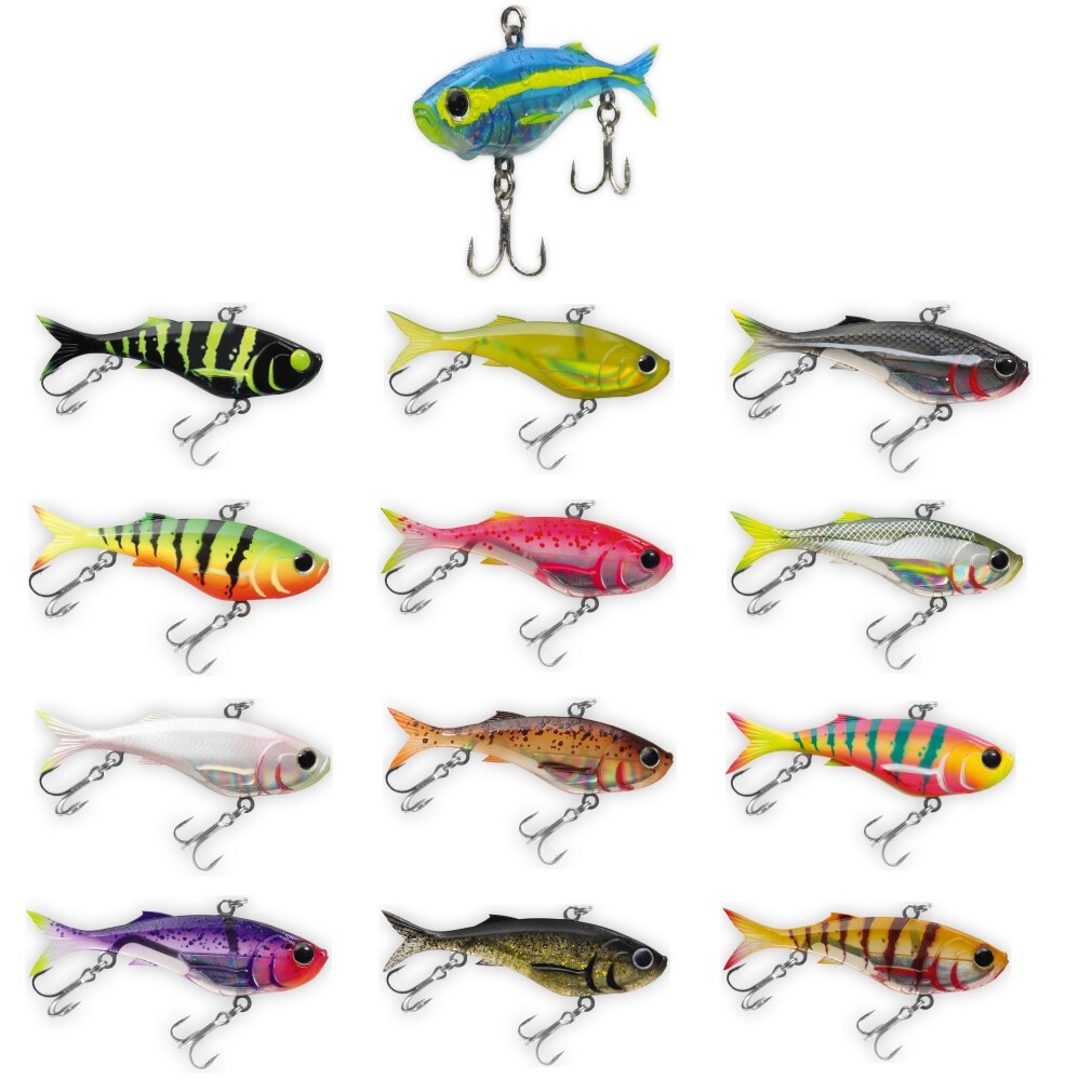 75mm TT Lures 13gm Quake Soft Vibe Fishing Lure Rigged with 4X Strong ...