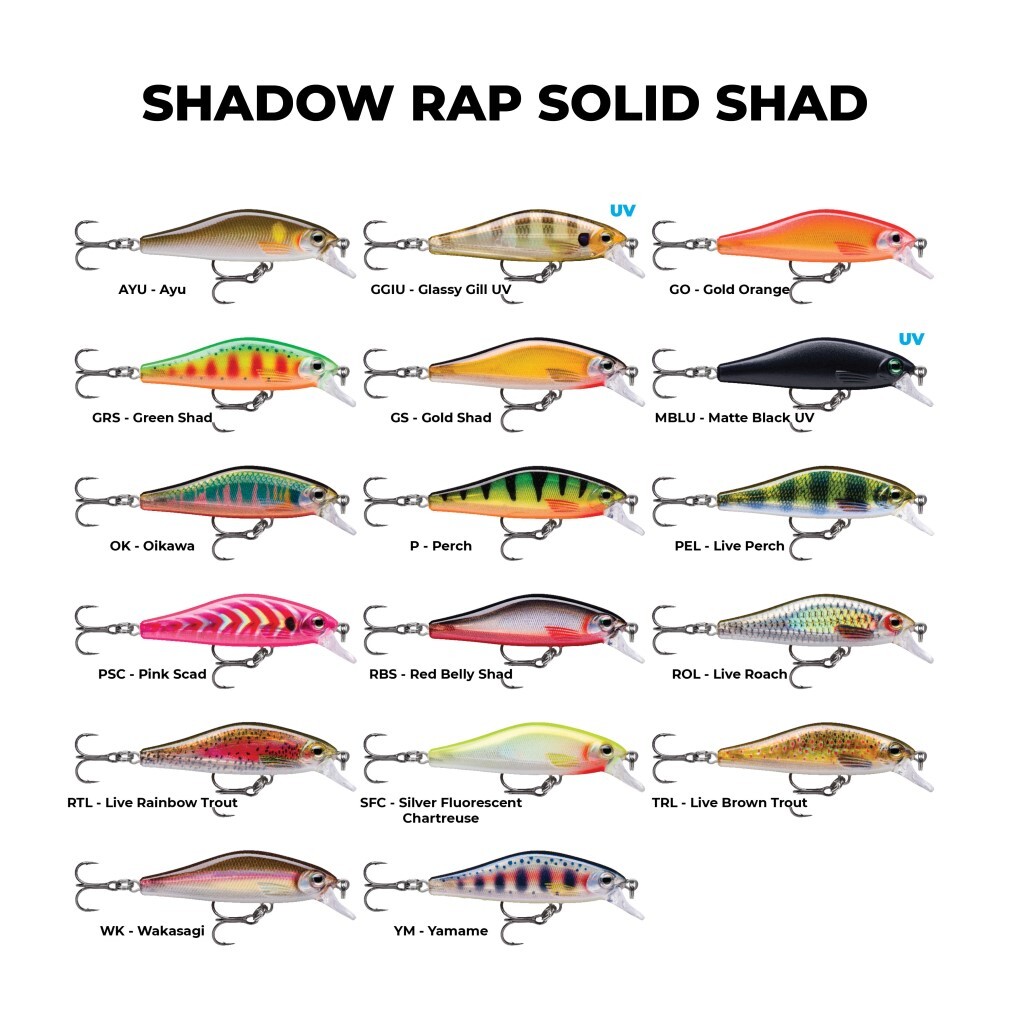 6cm Rapala Shadow Rap Solid Shad Fast Sinking Jerkbait/Twitchbait ...
