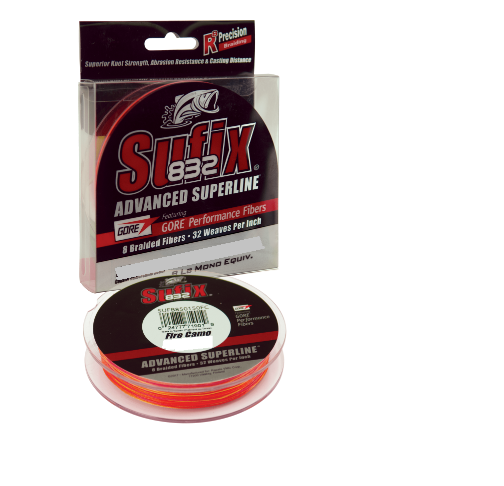 150yd Spool of 30lb Sufix 832 Superline Braided Fishing Line - Fire ...
