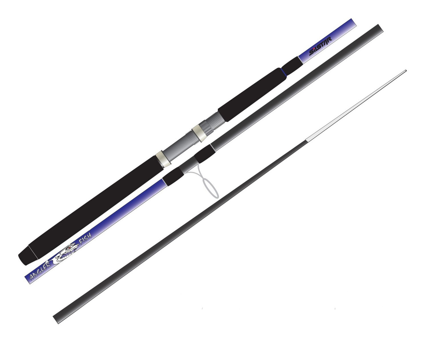 Silstar Angler Fish 3-5kg 6'6 2 Piece Fishing Rod -Spin Rod with Solid ...